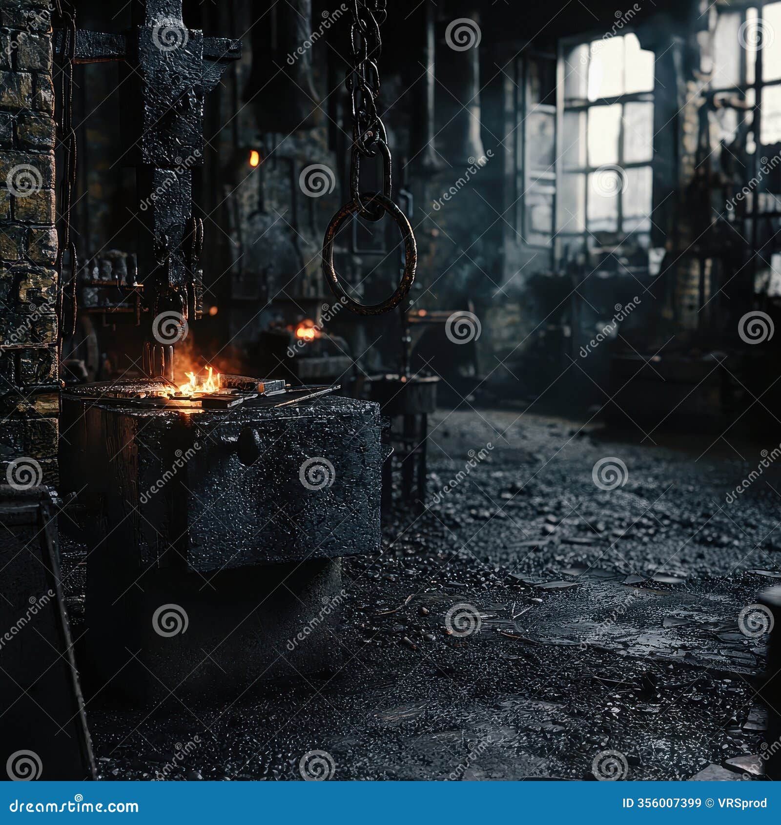 Forge Workshop. Smithy Manual Production. A Worker Open Gas Cylinder ...