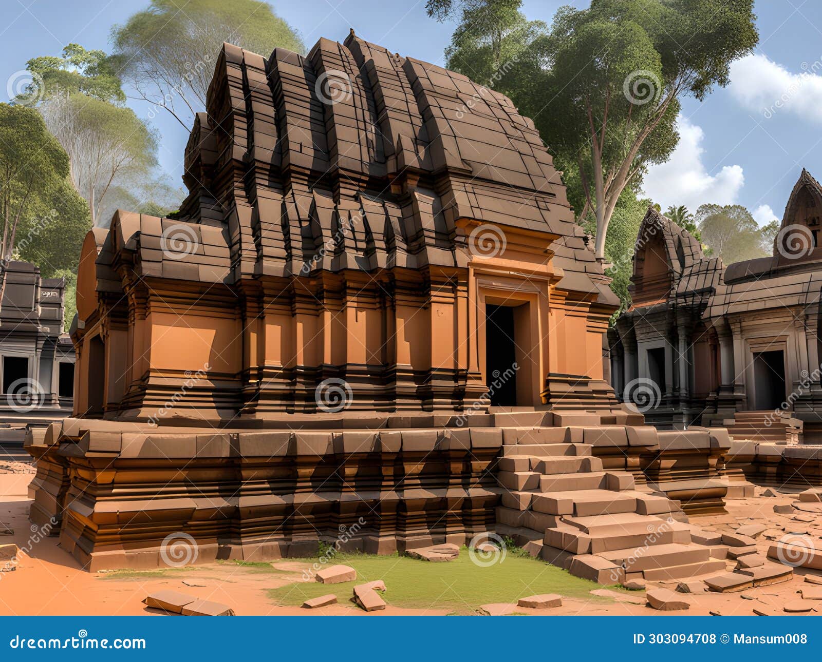 The Atmospheric Ruins of a Centuries-old Temple Stand Majestically ...