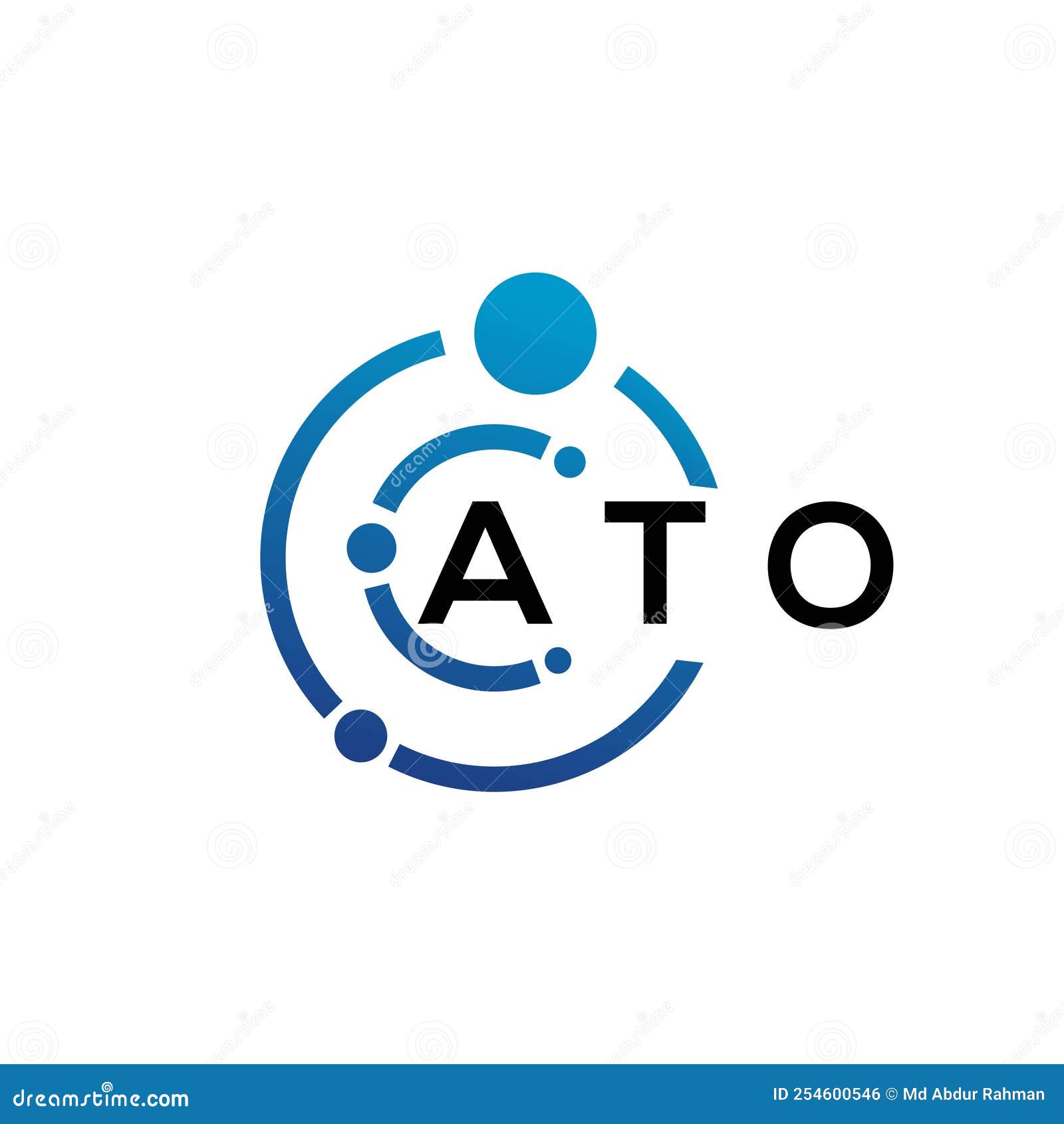 ATO Letter Logo Design on Black Background. ATO Creative Initials ...