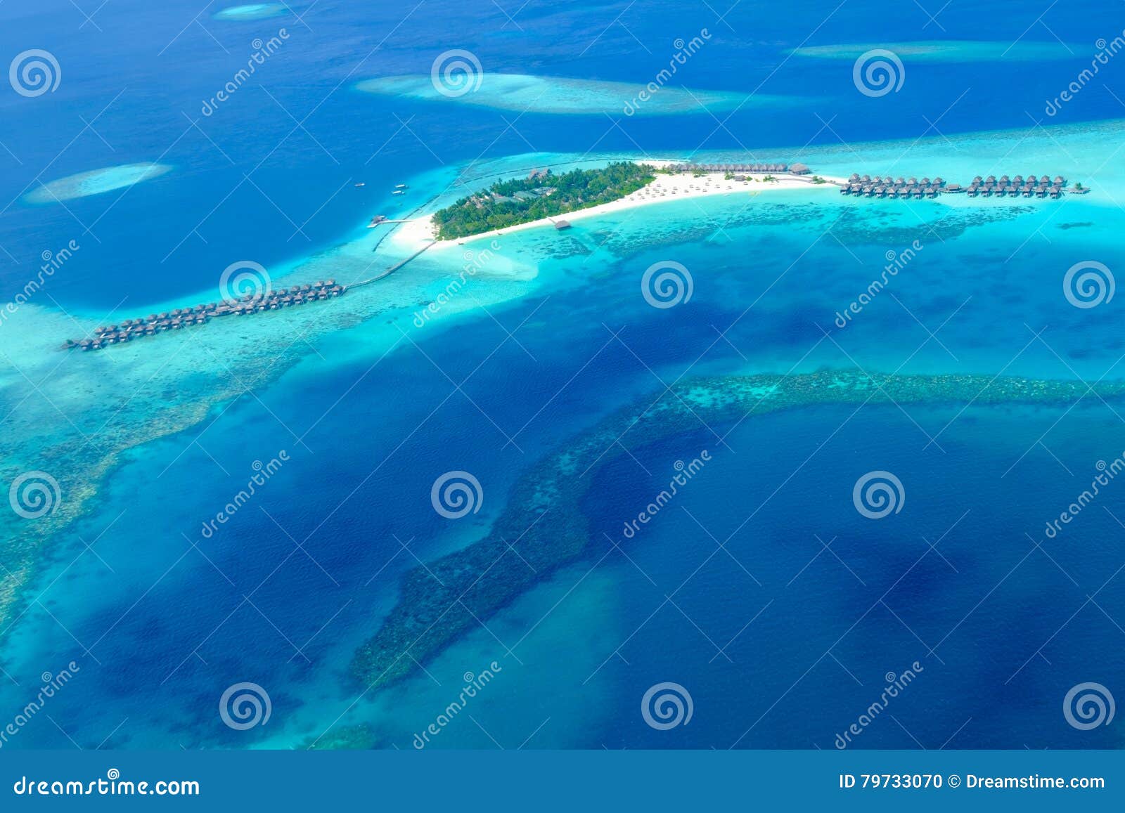 Atoll Maldives from Sky View Stock Photo - Image of destinations ...