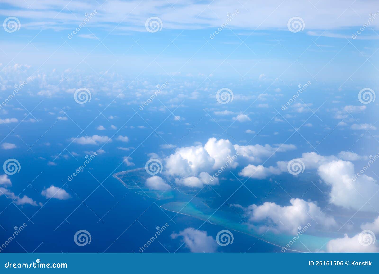 The Atoll Ring at Ocean. Aerial View. Stock Photo - Image of atmosphere ...