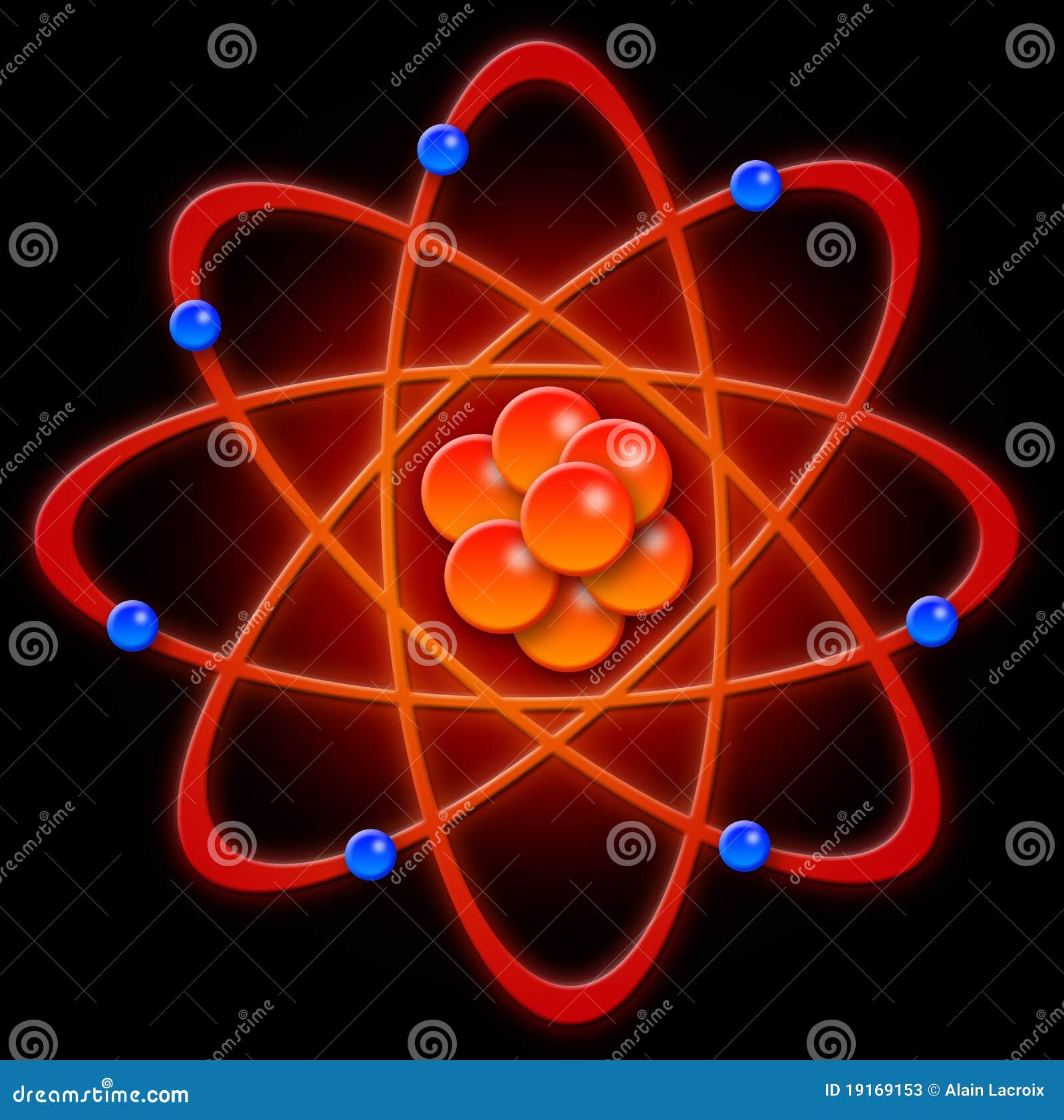 Electrons Spinning Around Atom Stock Illustrations – 6 Electrons ...