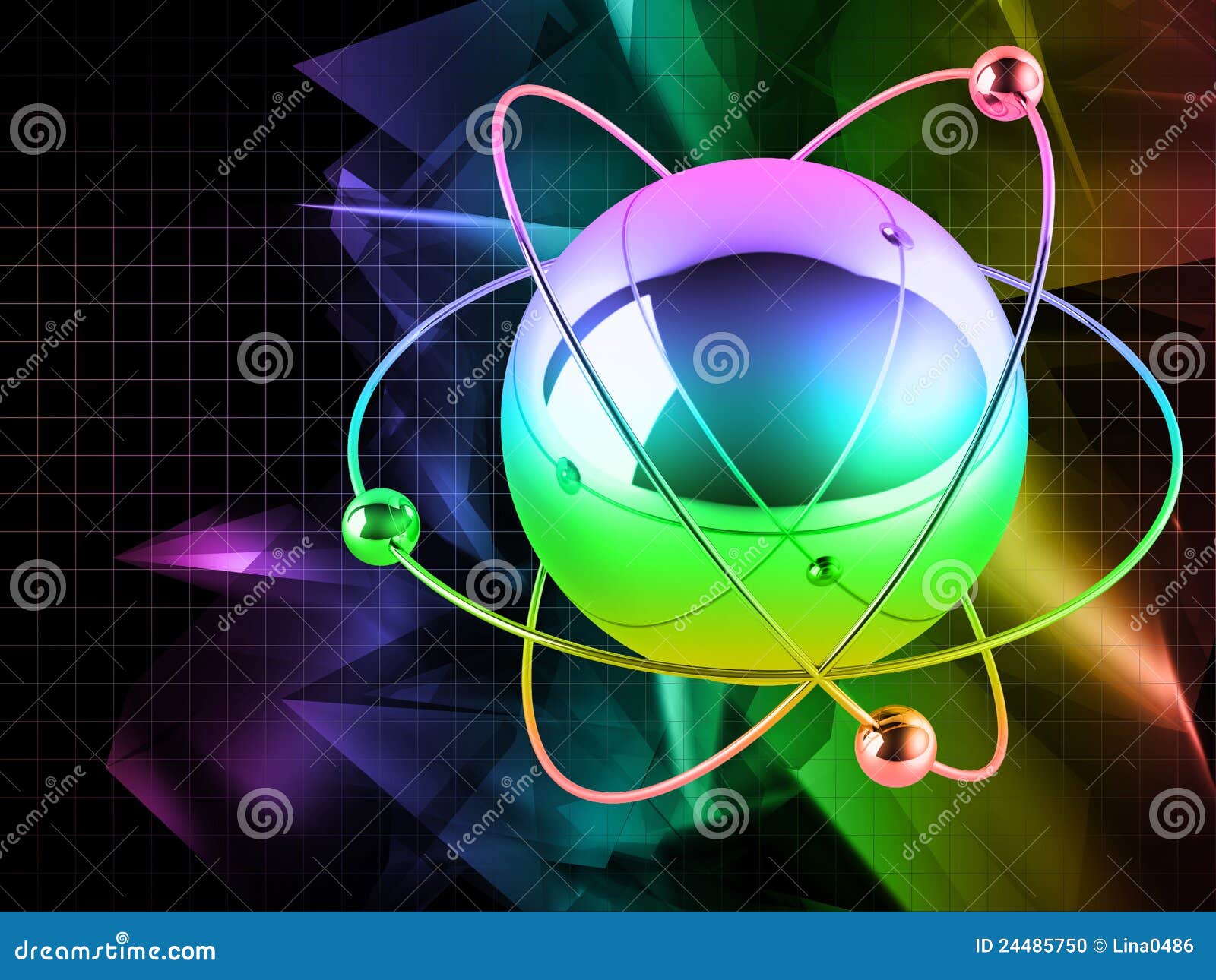 Atom on Abstract Background Stock Illustration - Illustration of ...