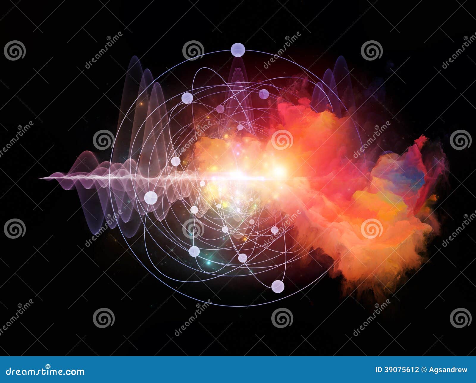 Atom stock illustration. Illustration of energy, nanotechnology - 39075612