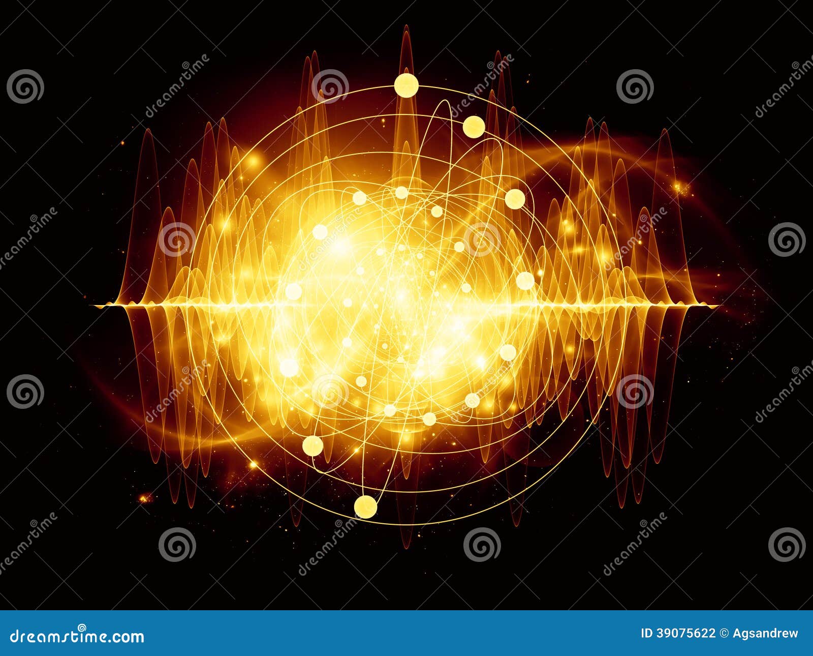 Atom stock illustration. Illustration of force, emit - 39075622