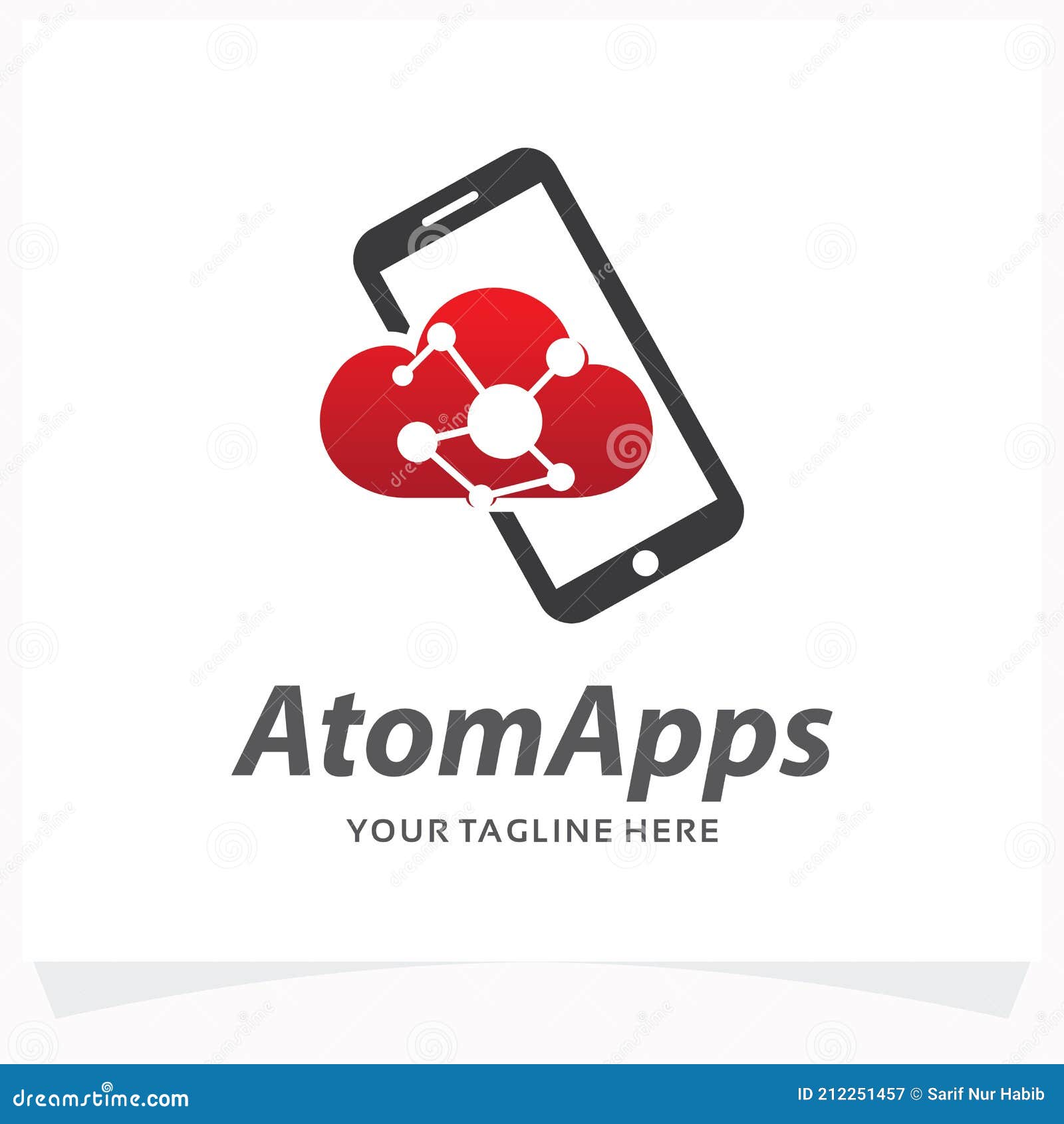 Atom Application Logo Design Template Stock Vector - Illustration of ...
