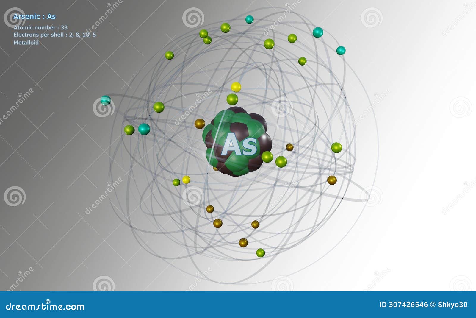 Arsenic Atom Of Arsenite Molecule With Rice Grains Stock Image ...
