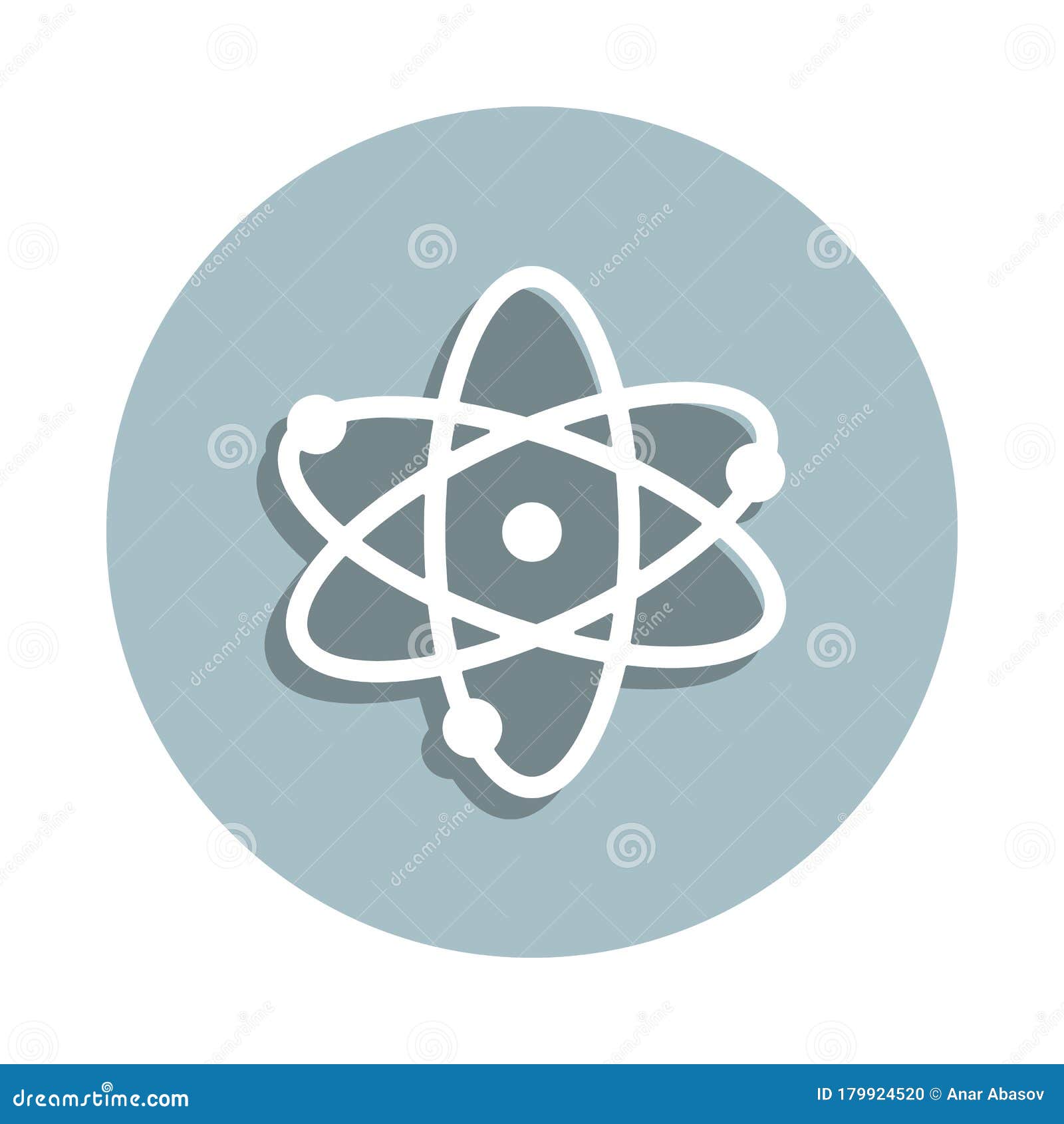 Atom, Atomic Badge Icon. Simple Glyph, Flat Vector of Genetics and ...