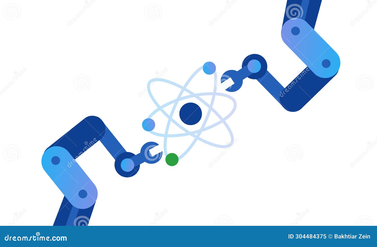 Atom Atomic Engineering Proton Neutron Robot Arm Precision Working ...