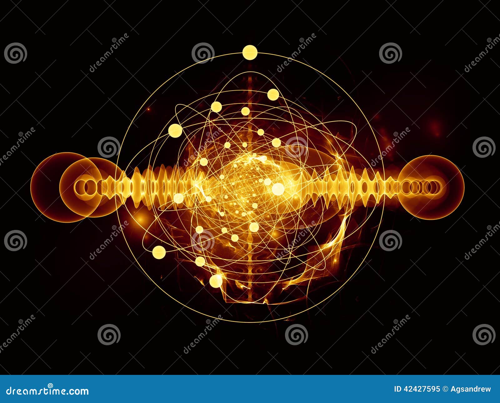 Atom stock illustration. Illustration of nucleus, motion - 42427595