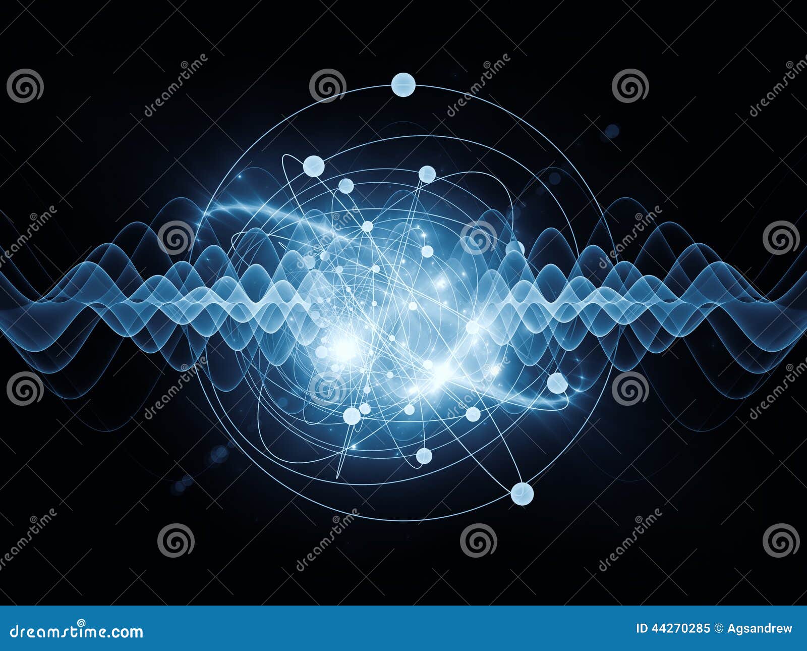 Atom stock illustration. Illustration of nanotechnology - 44270285