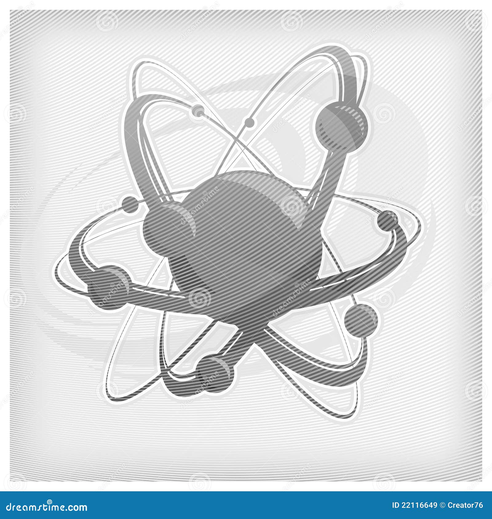Atom Background in Grey Strip Stock Vector - Illustration of science ...