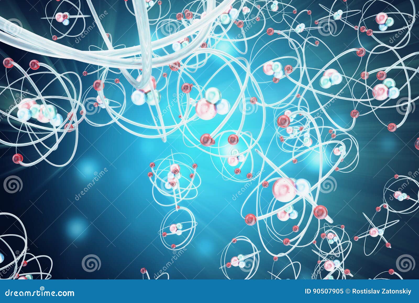 Shining Nuclear Atom Model Vector Illustration | CartoonDealer.com ...