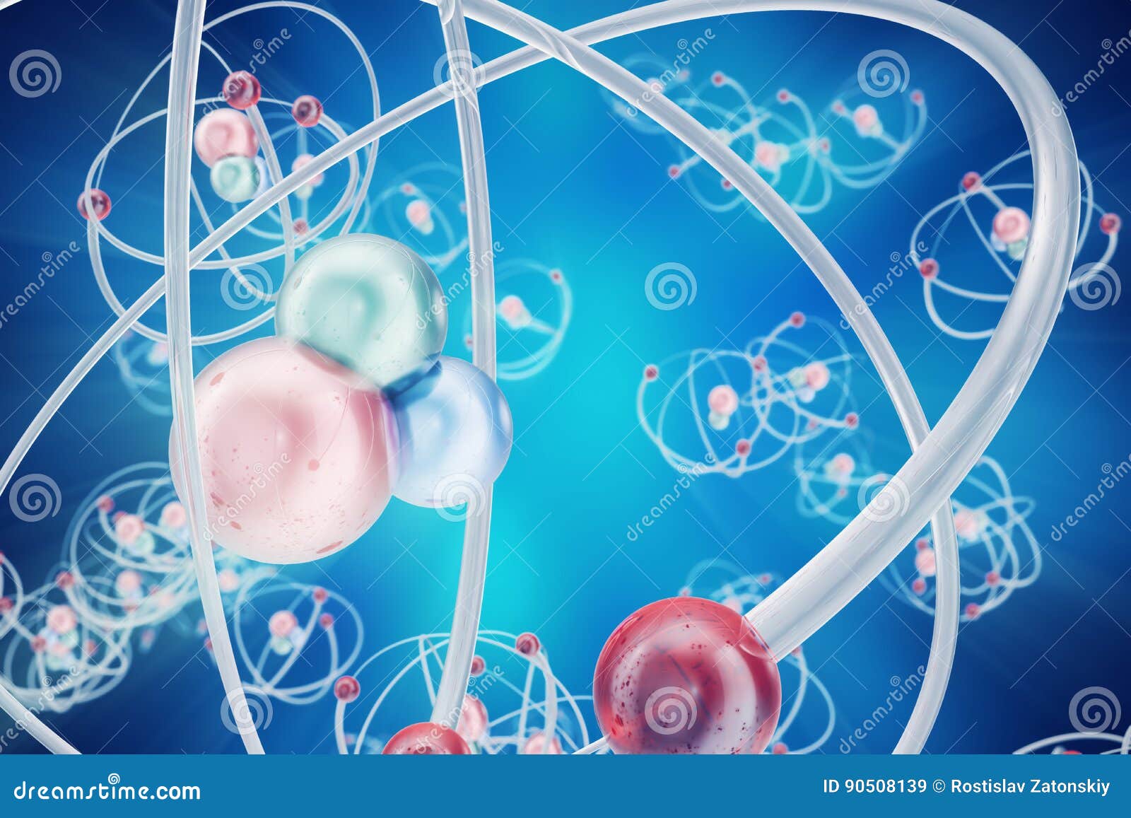 Atom Background, Shining Nuclear Model Atoms and Electrons. Physics ...