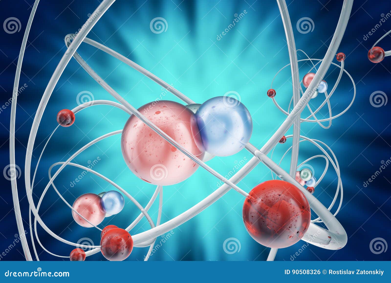 Shining Nuclear Atom Model Vector Illustration | CartoonDealer.com ...