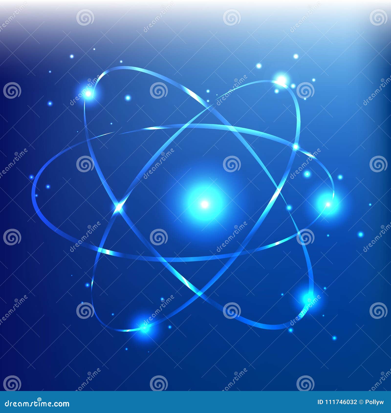 Atom Beautiful Blue Lighting Illustration Stock Vector - Illustration ...