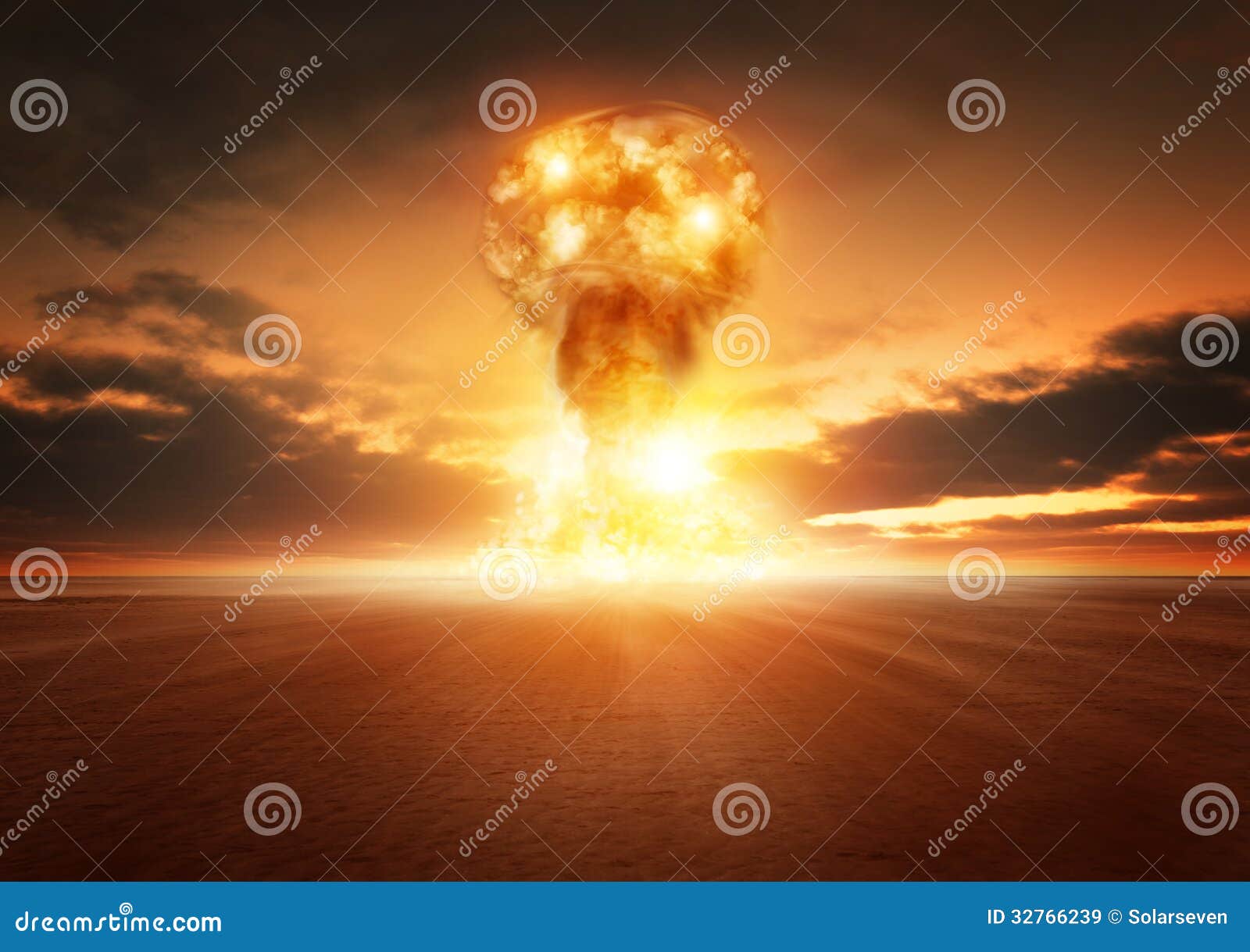 Nuclear Bomb Is Flying In The Sky. Nuclear War Royalty-Free Stock Photo ...