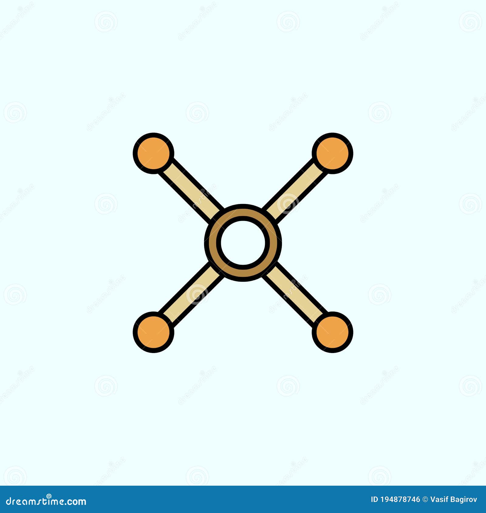 Atom, Atom Bond Icon - Vector. Simple Element Illustration From UI ...