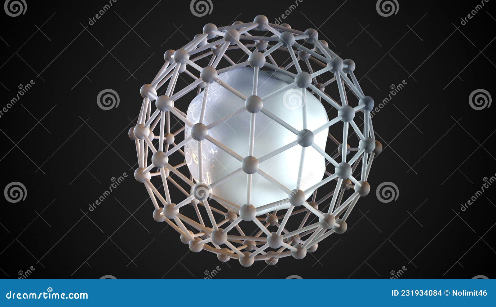 Atom in Cell Made of Electrons Stock Illustration - Illustration of ...