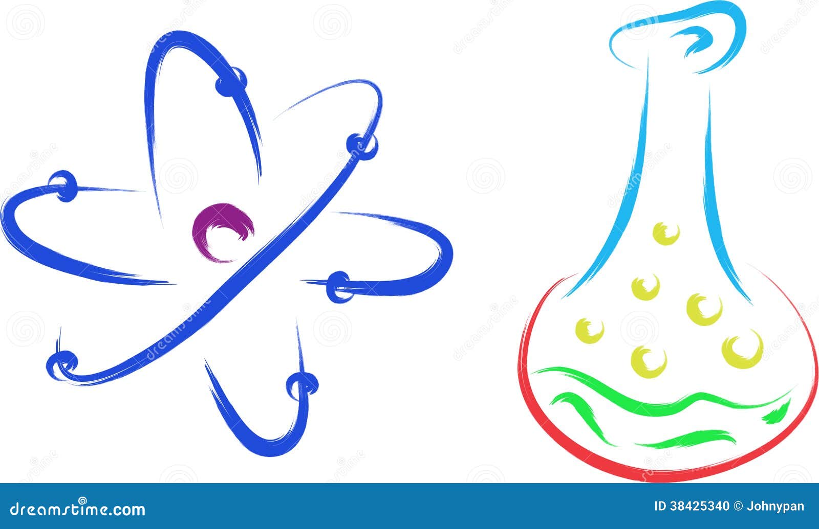 Atom and chemical bottle stock vector. Illustration of obiect - 38425340