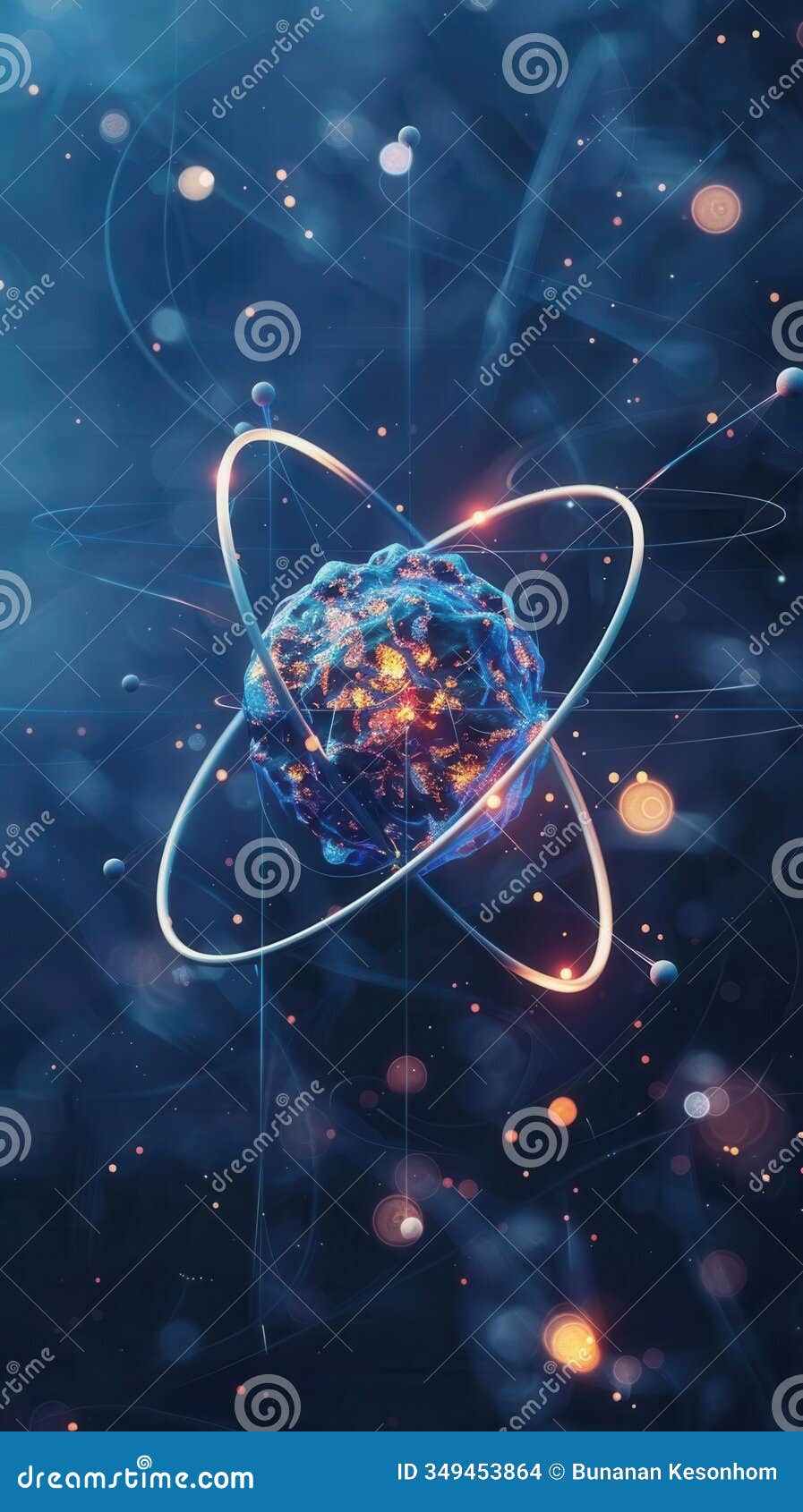 Atom with Clearly Depicted Energy Levels and Electron Transitions Stock ...