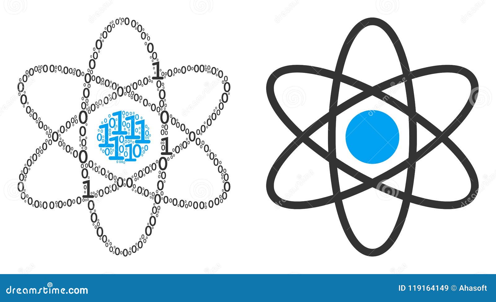Atom Collage of Binary Digits Stock Vector - Illustration of innovation ...