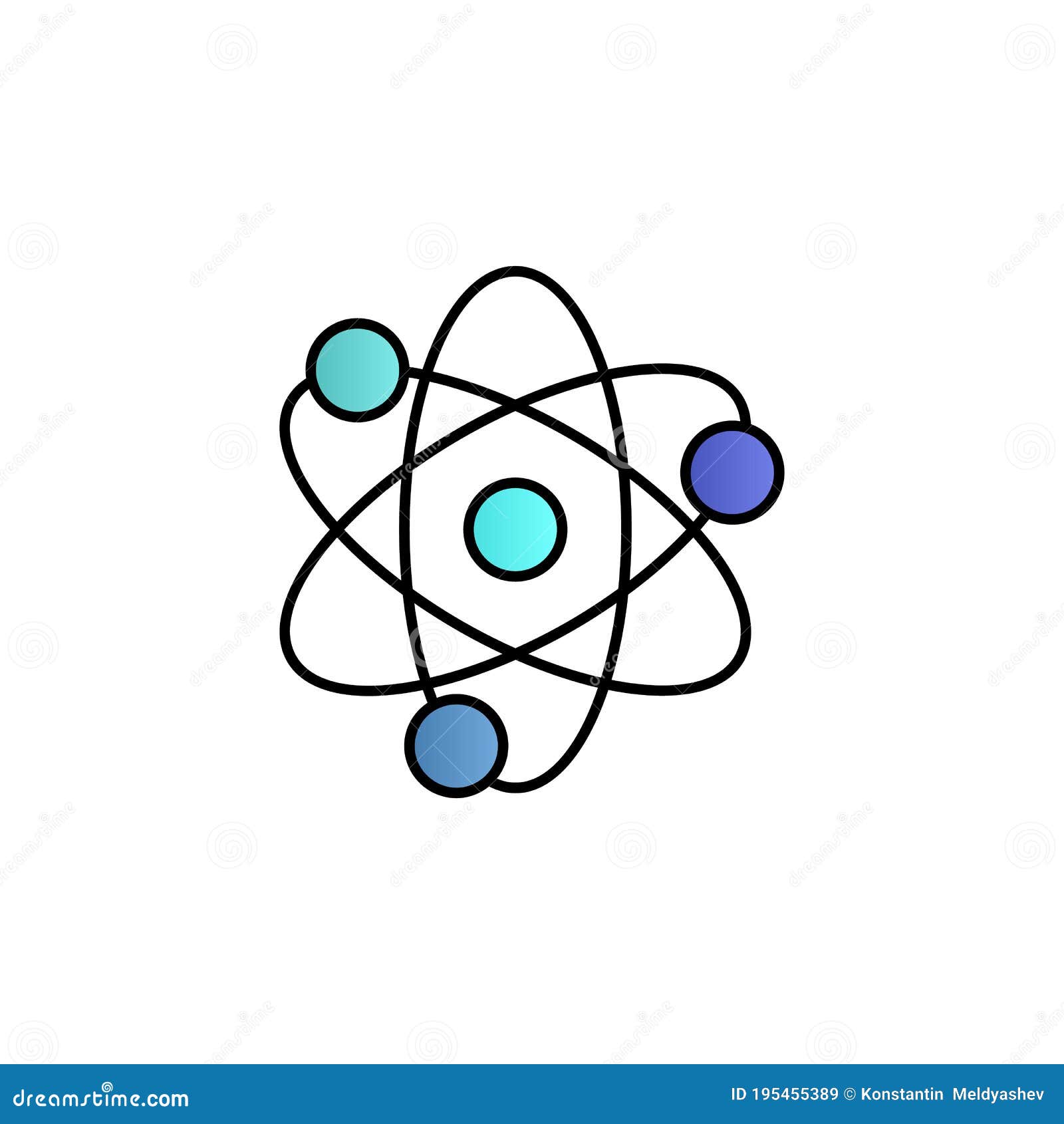 Atom Color Gradient Vector Icon Stock Illustration - Illustration of ...