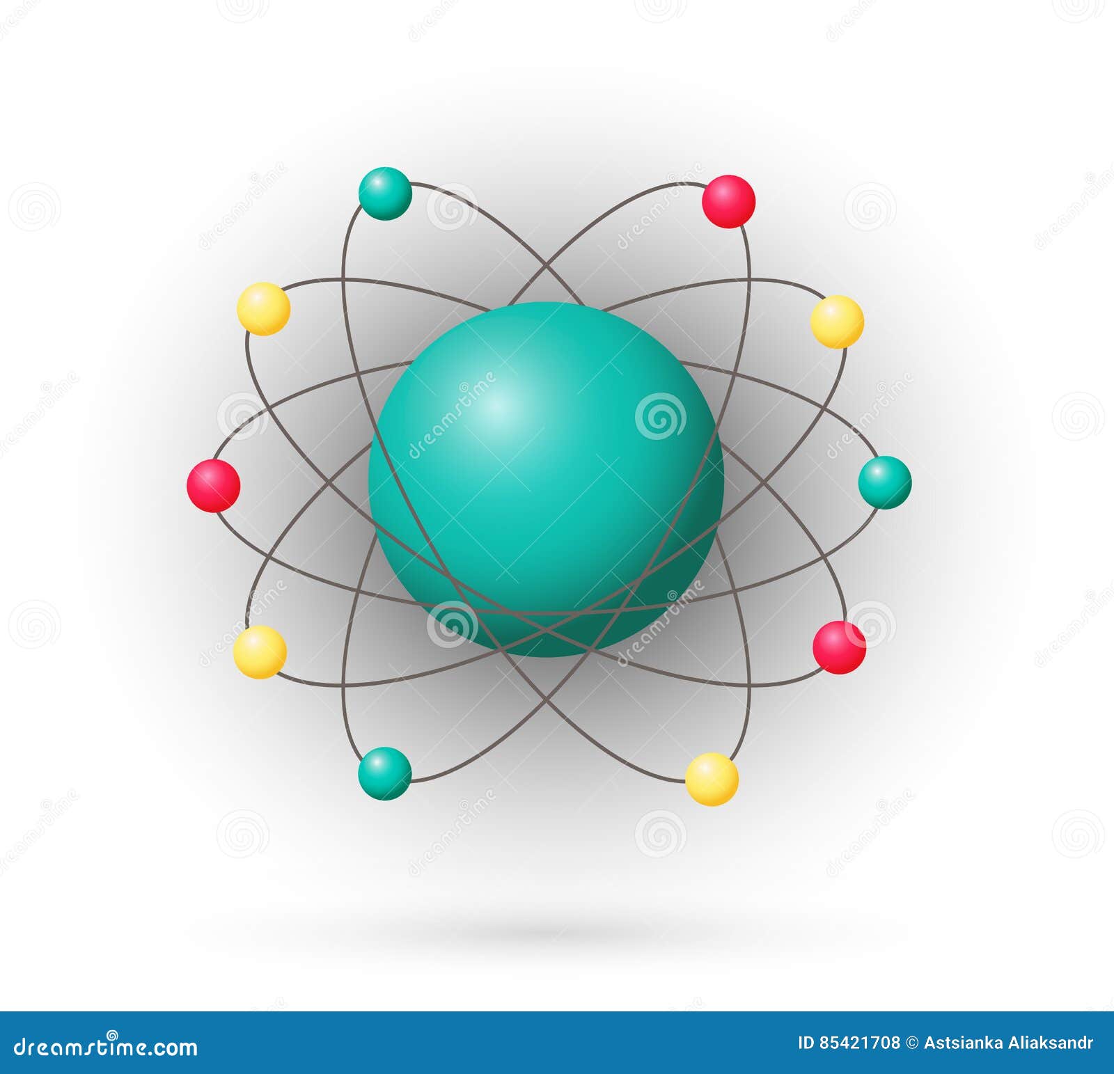 Atom, color model stock vector. Illustration of research - 85421708
