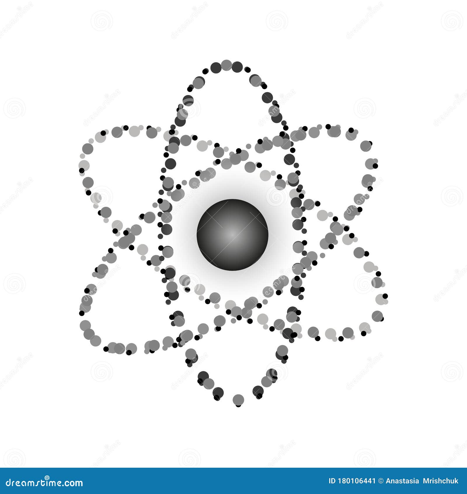 Atom Composition of Round Dots. Vector Illustration Stock Illustration ...