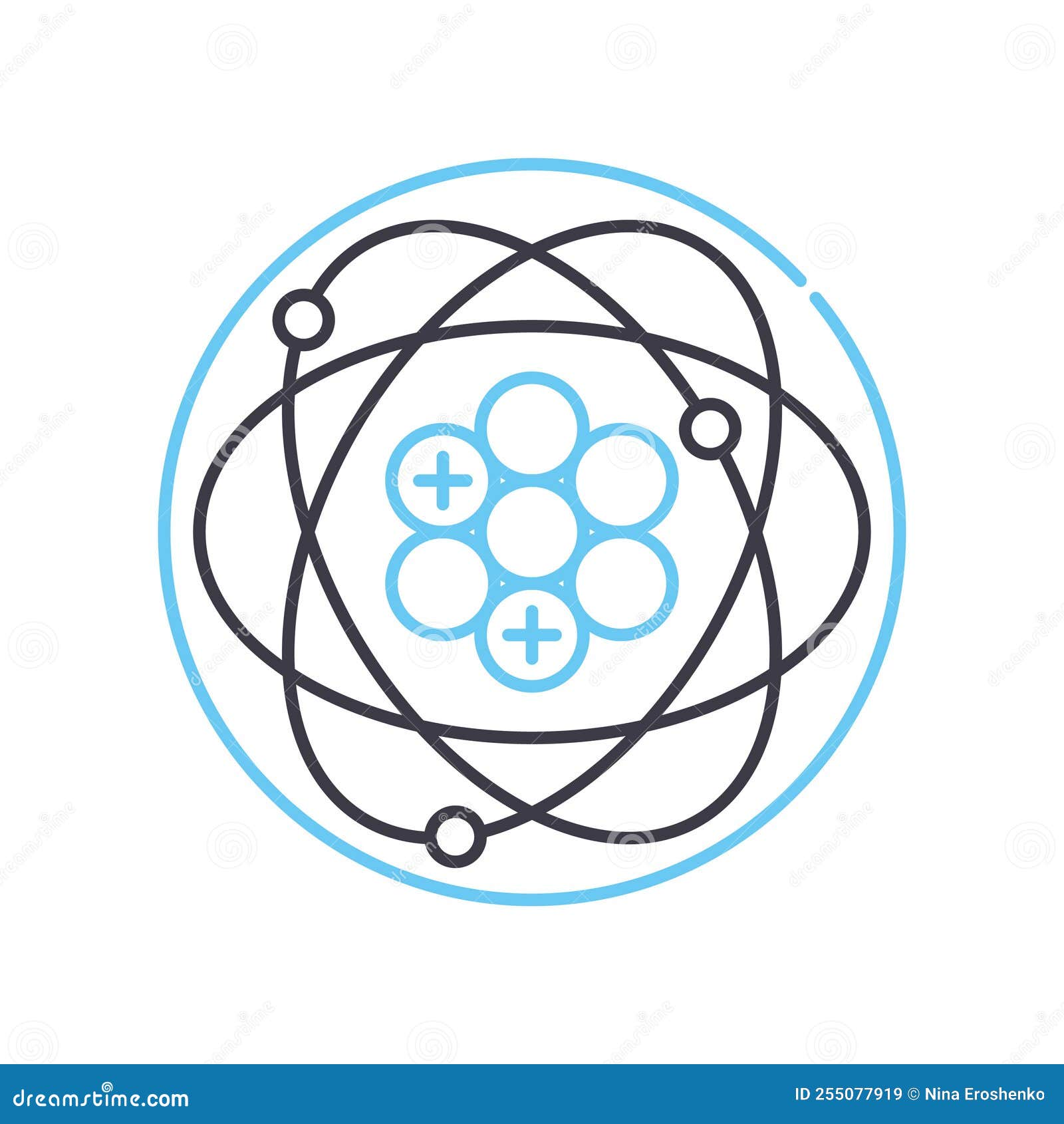 Atom Concept Line Icon, Outline Symbol, Vector Illustration, Concept ...