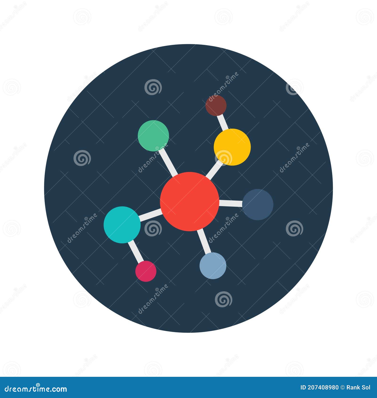 Atom Connection Isolated Vector Icon that Can Be Easily Modified or ...