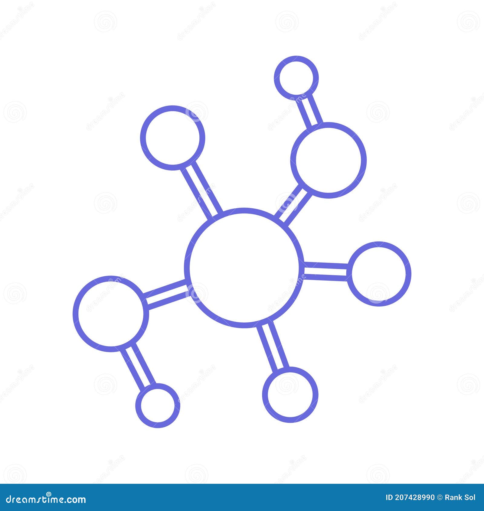 Atom Connection Isolated Vector Icon that Can Be Easily Modified or ...