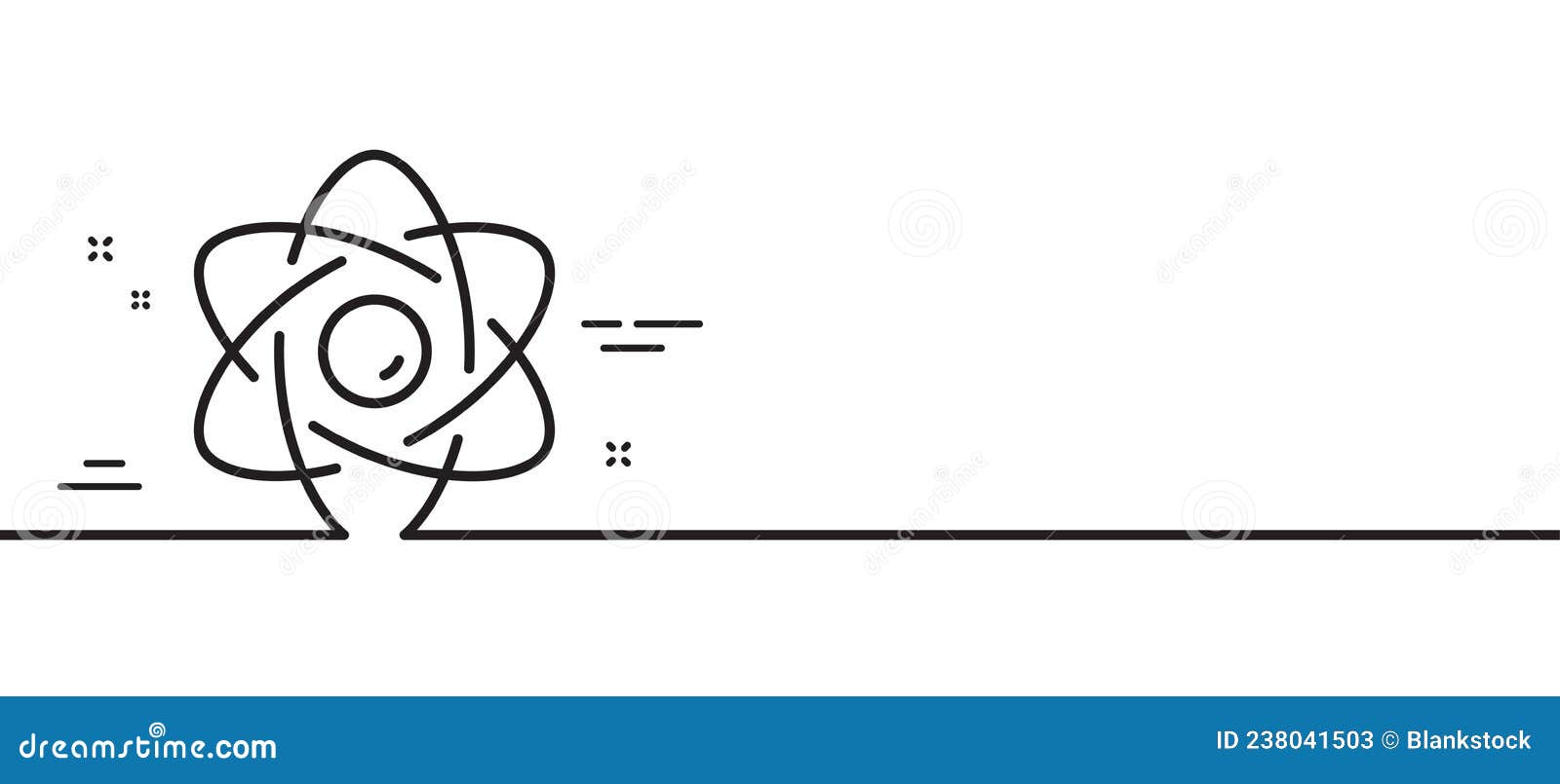 Atom Core Line Icon. Nuclear Power Sign. Minimal Line Pattern Banner ...