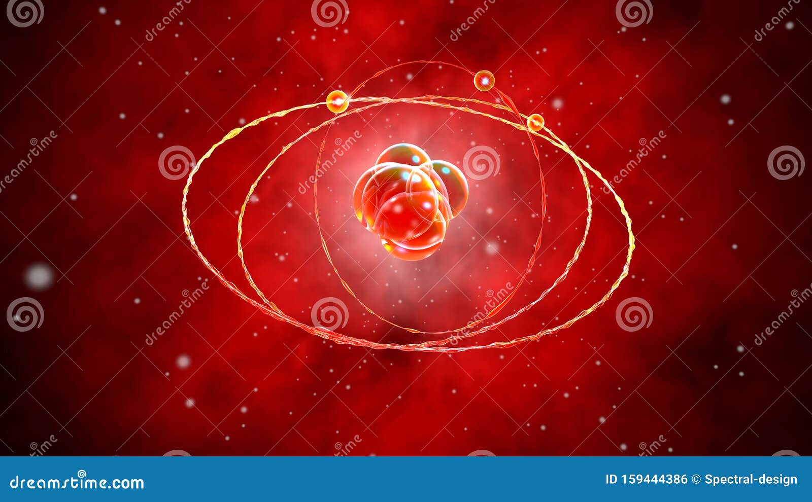 Atom Core with Orbiting Particles Stock Illustration - Illustration of ...