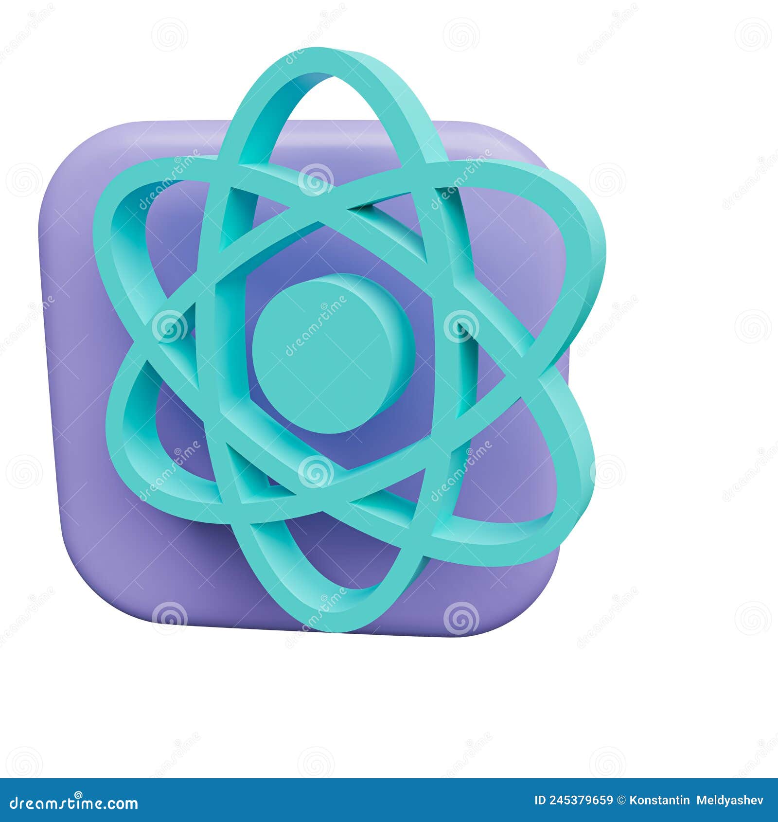 Atom 3d Icon Render Illustration Stock Illustration - Illustration of ...