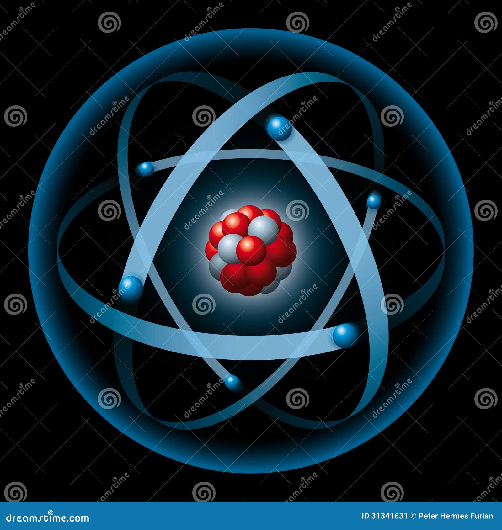 Atom, Das Kern Und Elektronen Hat Stock Abbildung - Illustration von ...