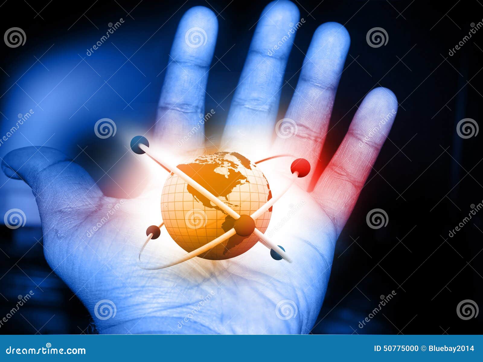 Atom in der Hand stockfoto. Bild von freundlich, atom - 50775000