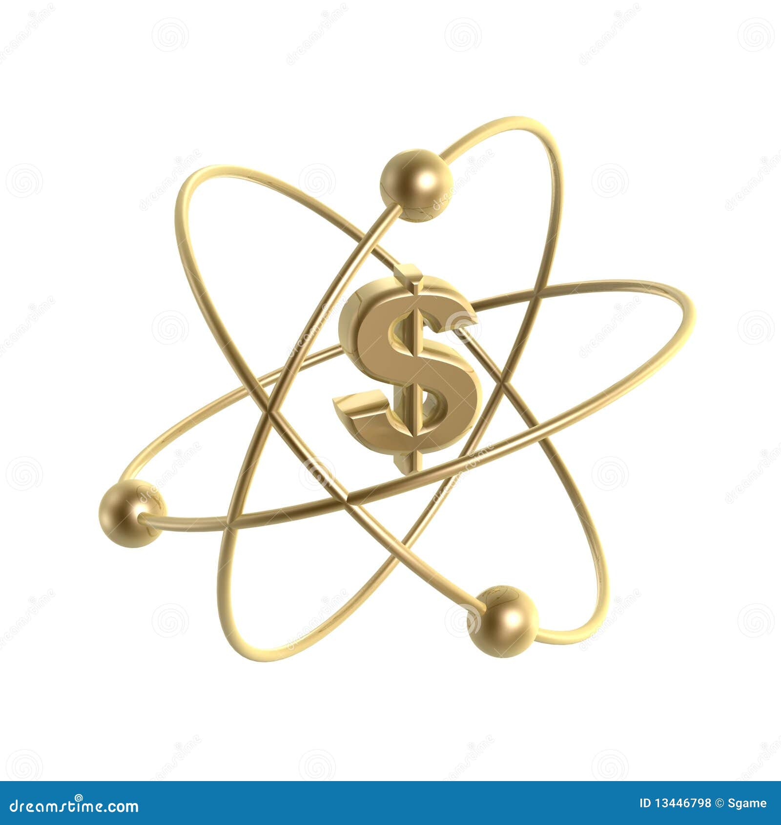 Atom dollar structure stock illustration. Illustration of revolve ...