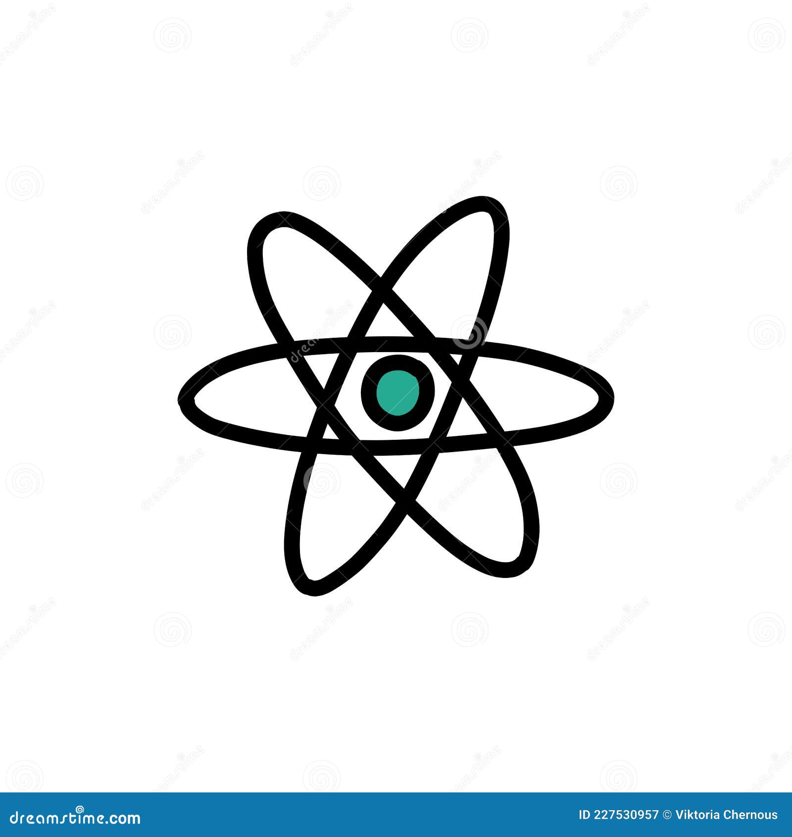 Atom Doodle Icon, Vector Color Line Illustration Stock Vector ...