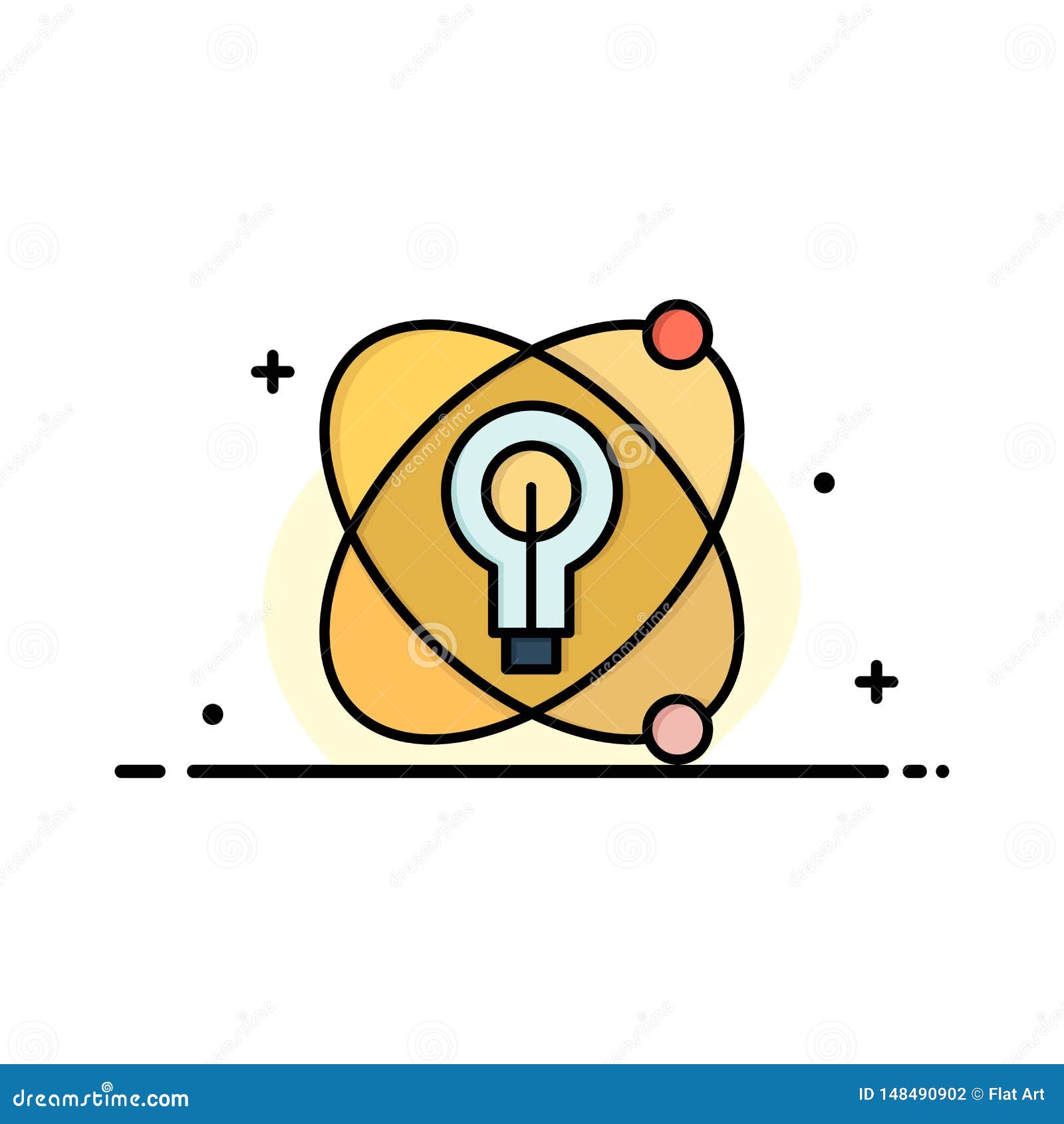 Atom, Education, Nuclear, Bulb Business Logo Template. Flat Color Stock ...