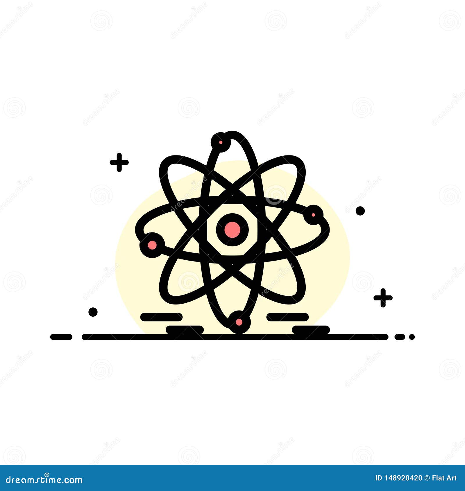 Atom, Education, Nuclear Business Flat Line Filled Icon Vector Banner ...