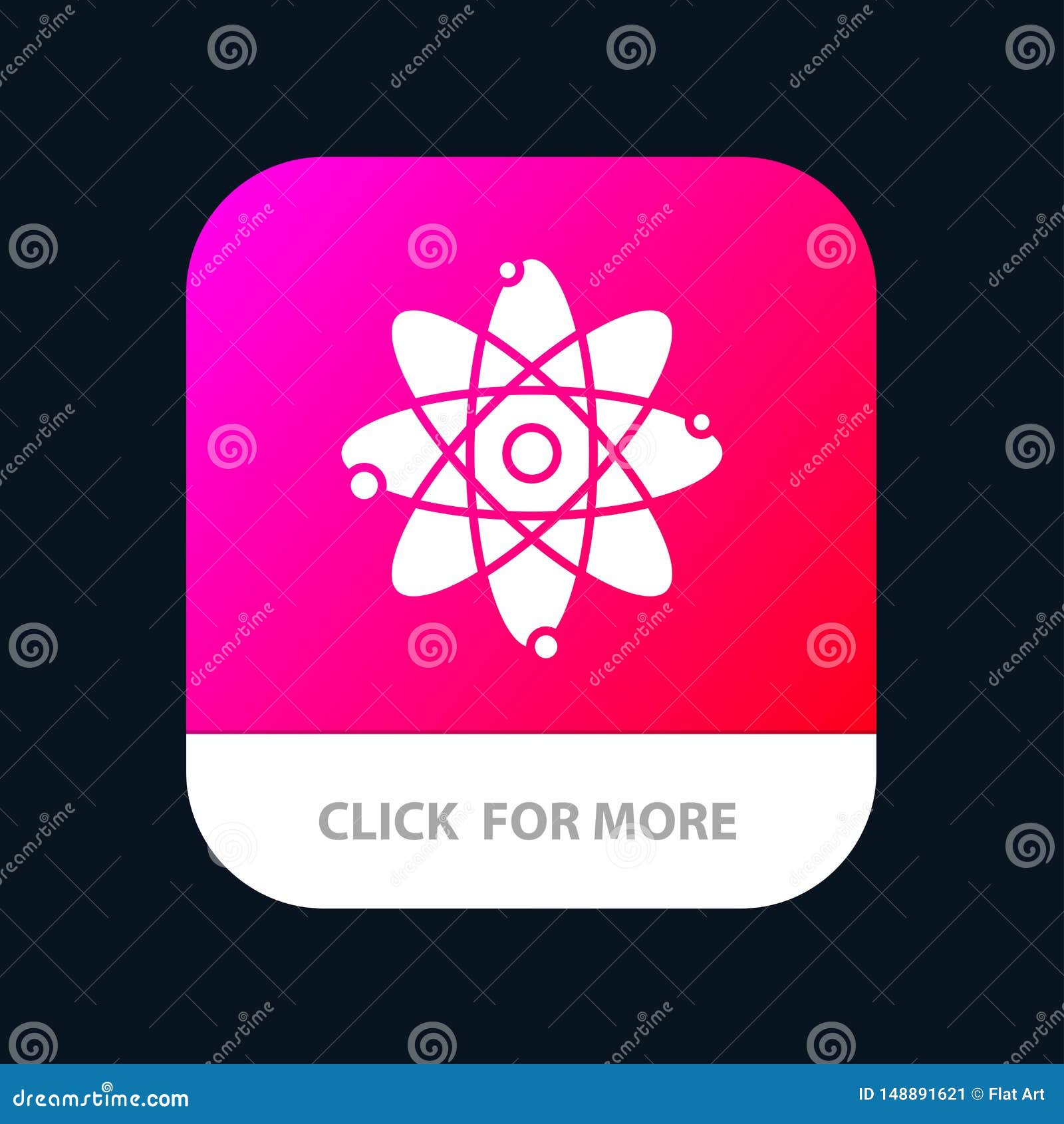 Atom, Education, Nuclear Mobile App Button. Android and IOS Glyph ...
