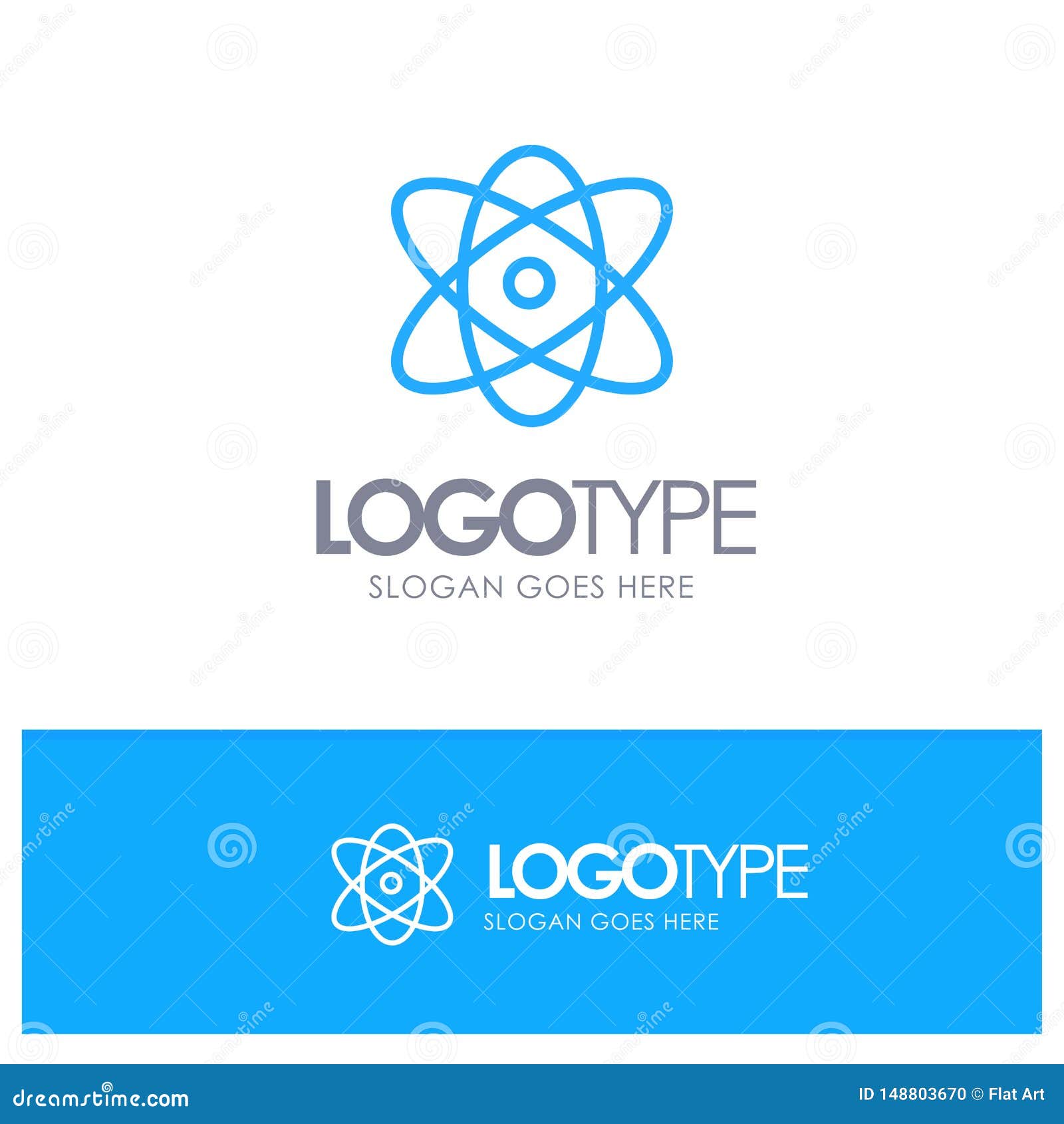 Atom, Education, Physics, Science Blue Outline Logo Place for Tagline ...