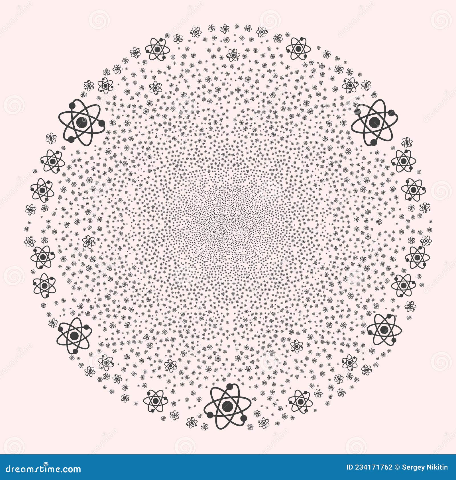 Atom, Electrons Rotating In Orbits Around Atomic Nucleus, Science ...