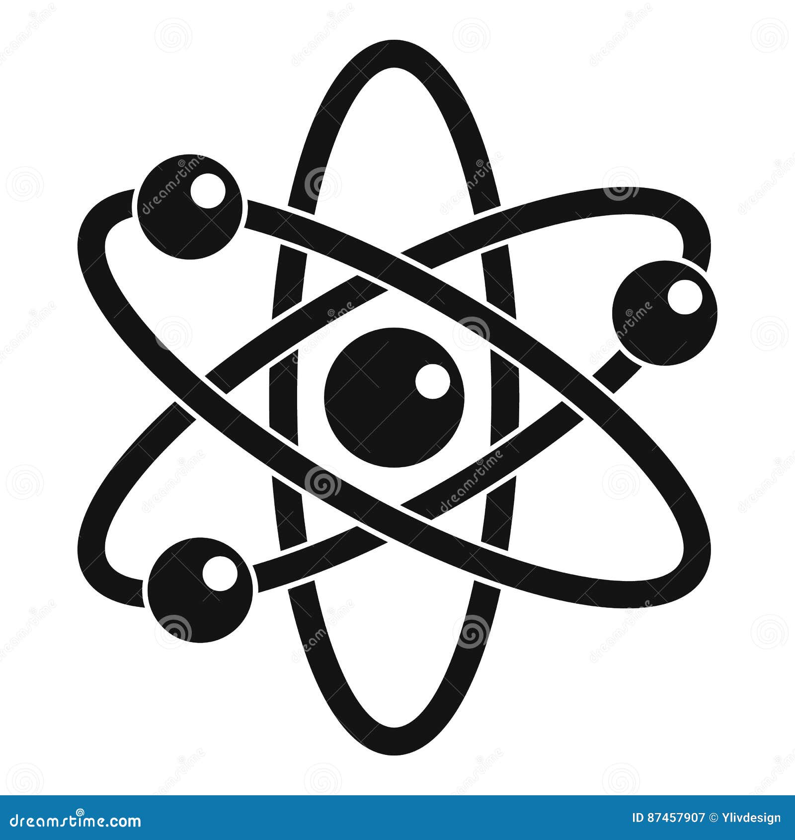 Atom with Electrons Icon, Simple Style Stock Vector - Illustration of ...