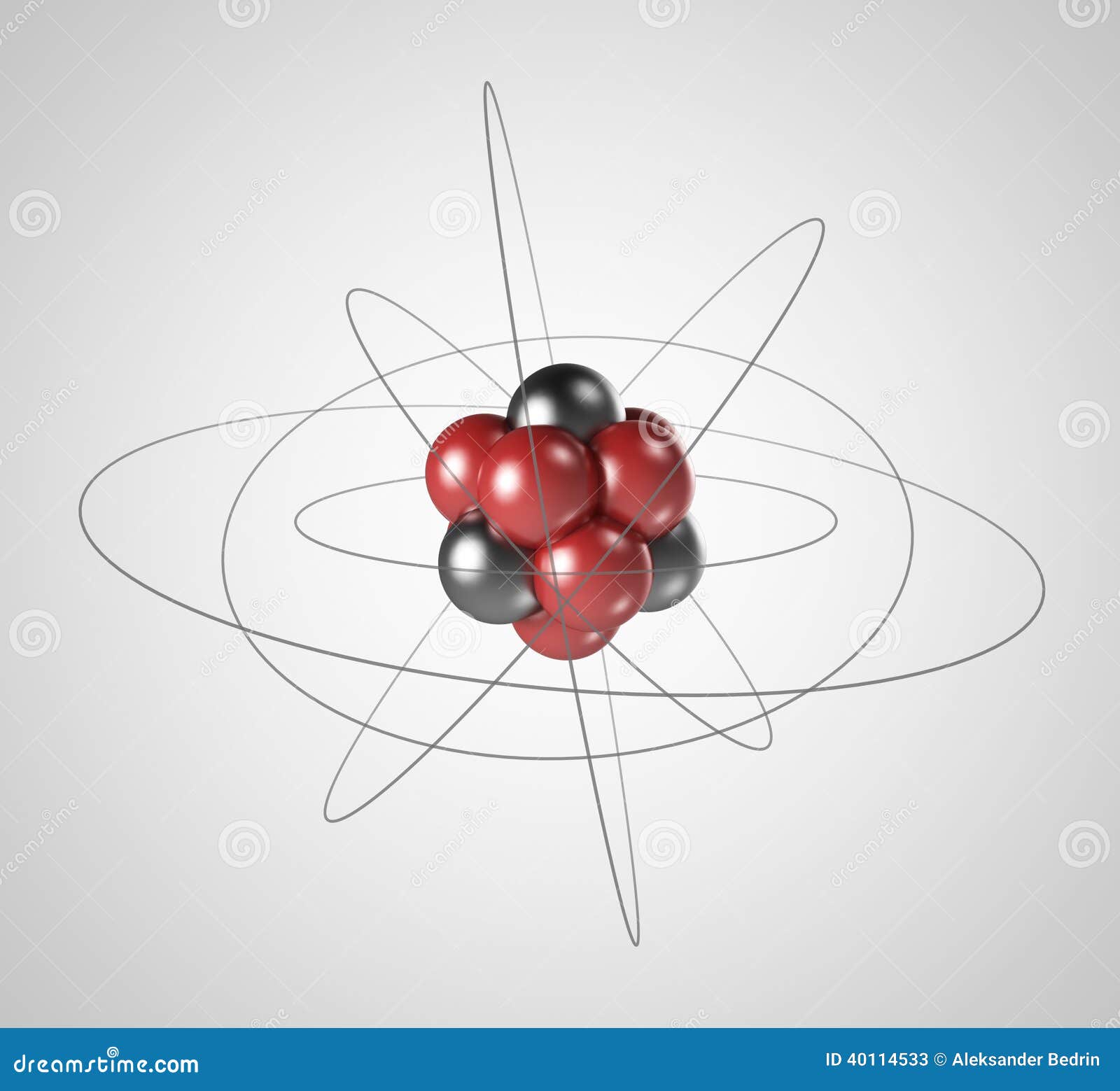 Atom. Elementarteilchen 3D. Kernphysik Stock Abbildung - Illustration ...