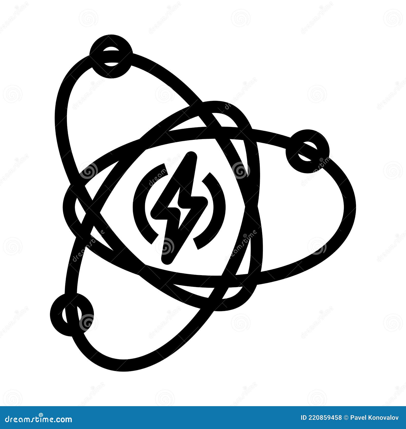 Atom Energy Icon stock vector. Illustration of bold - 220859458