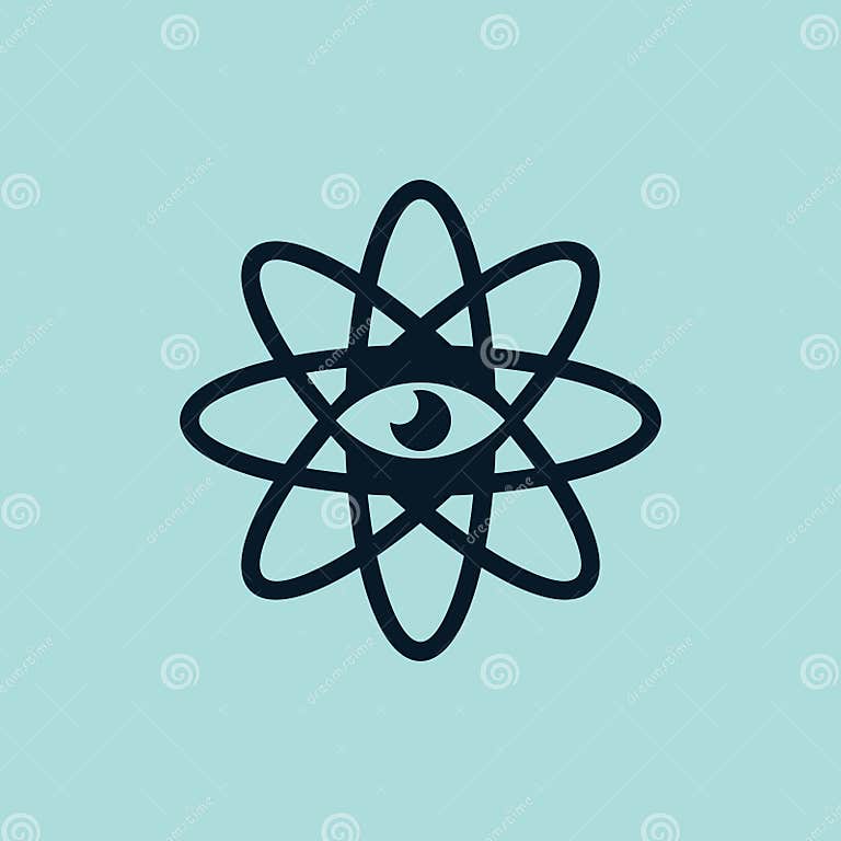 Atom Eye Tech Line Creative Logo Stock Illustration - Illustration of ...