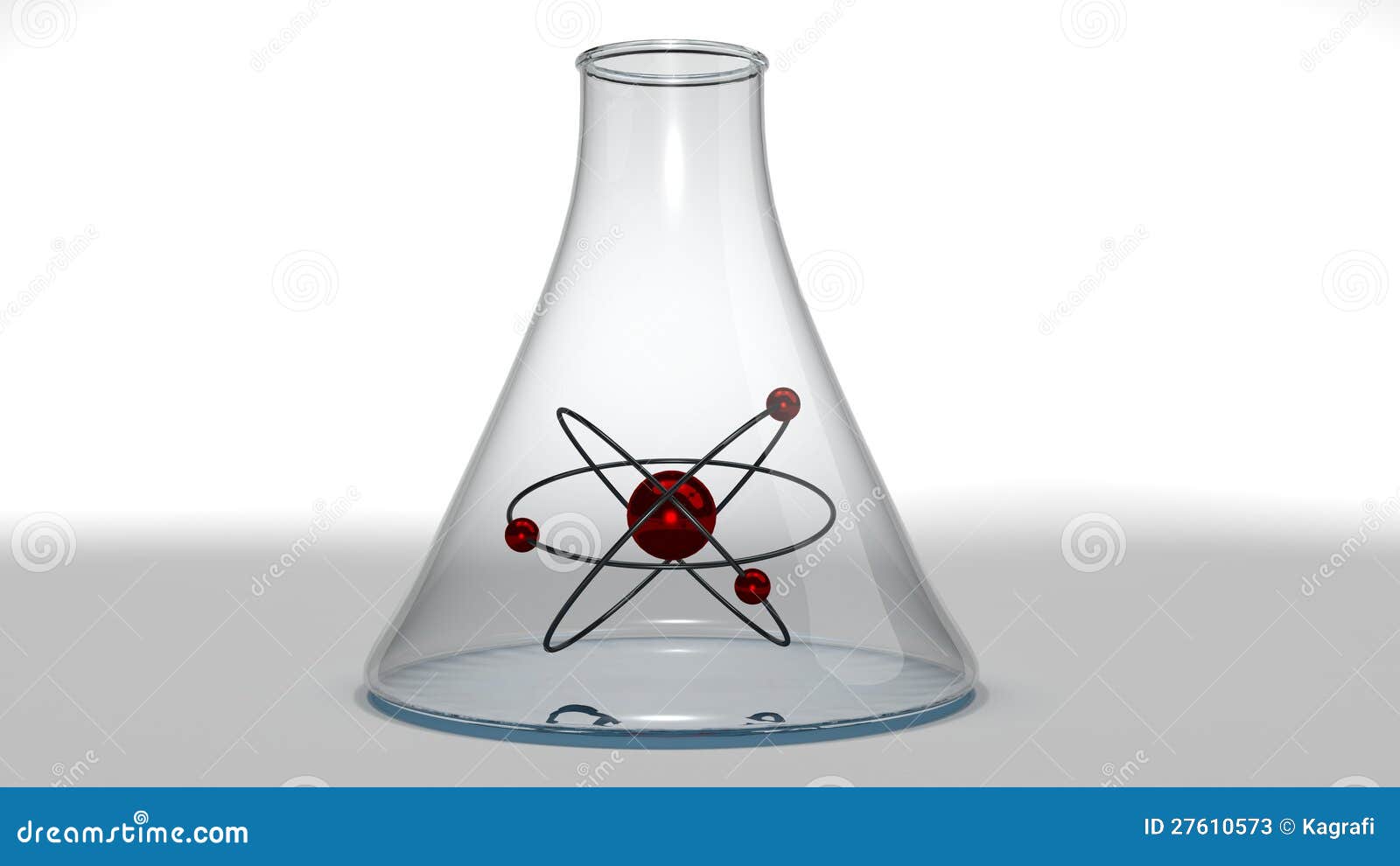 Atom in flask stock illustration. Illustration of scientist - 27610573