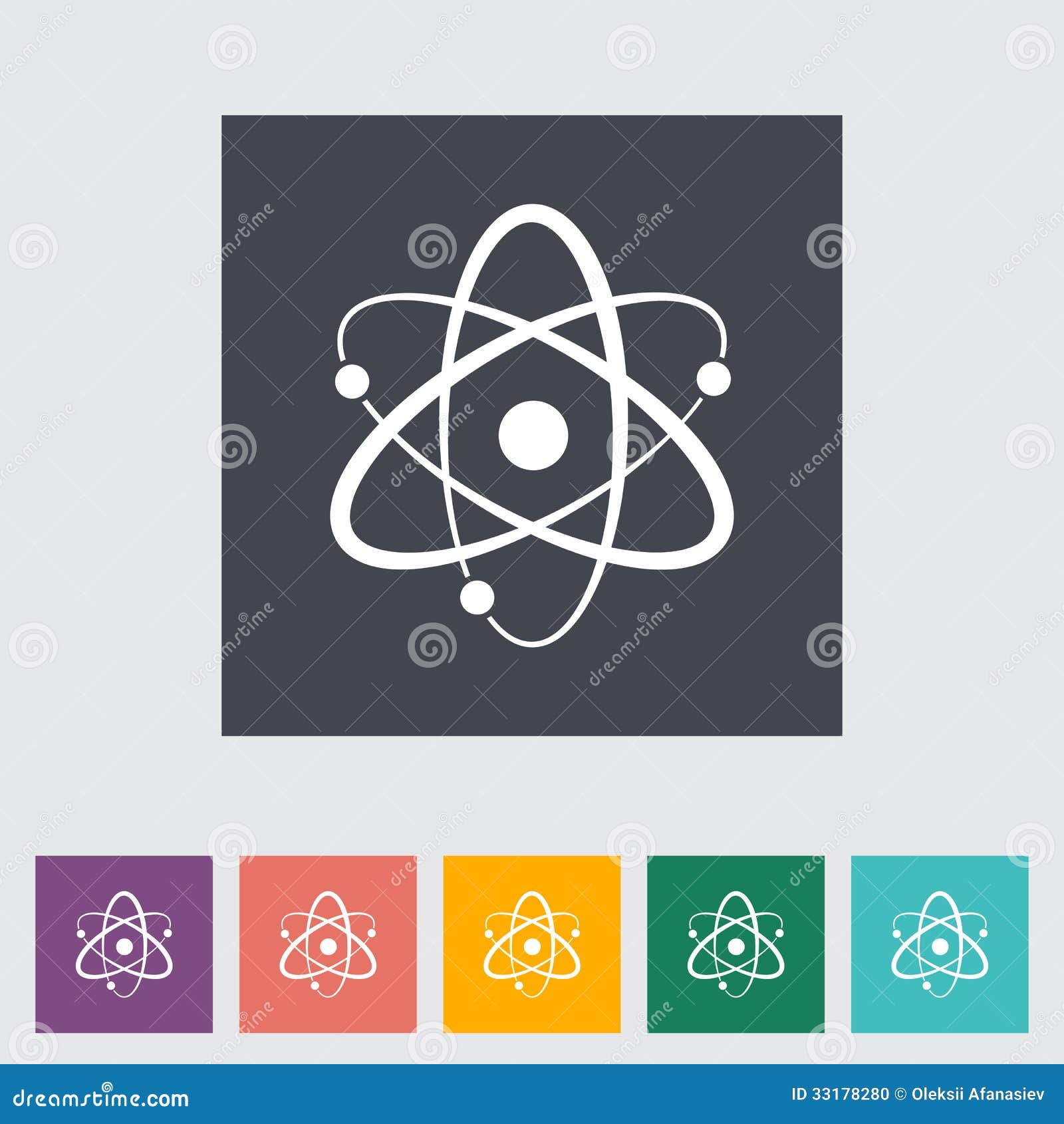 Atom flat icon stock vector. Illustration of molecular - 33178280